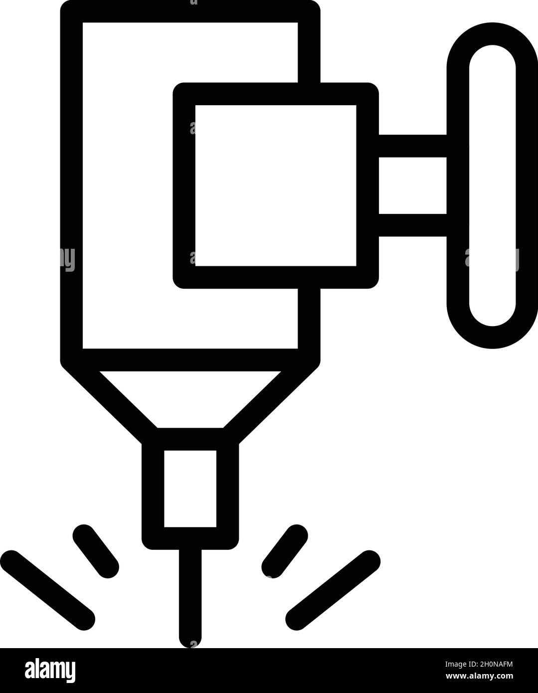 Press Cnc Machine Icon Outline Vector Work Tool Industry Laser Stock Vector Image And Art Alamy