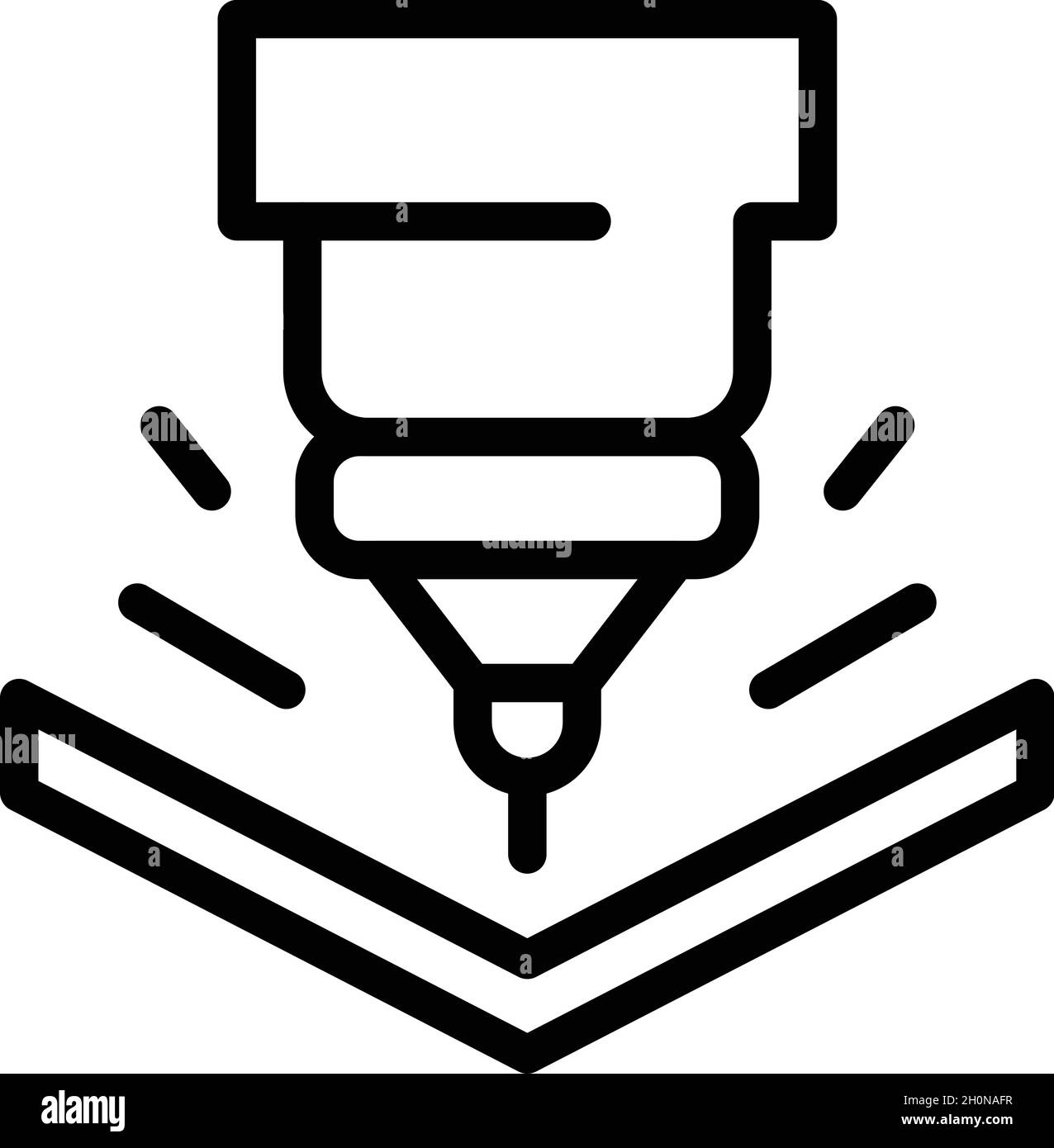 Cnc machine process icon outline vector. Lathe equipment. Work tool ...