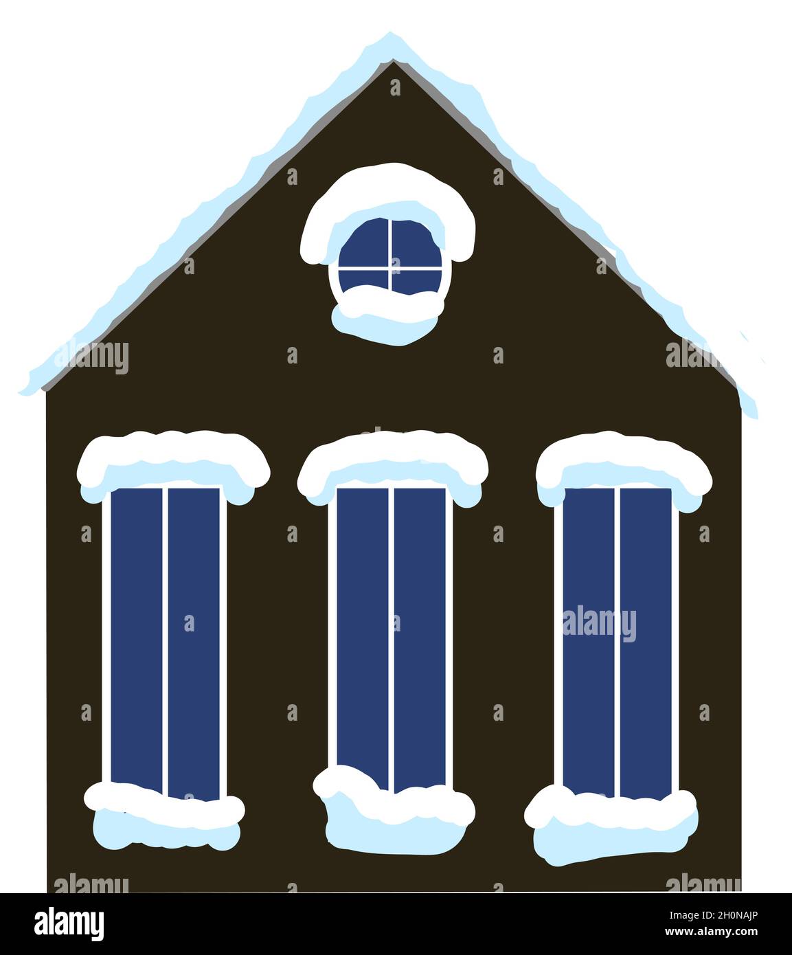 building covered with snow. Christmas snowfall in the city. clip art ...