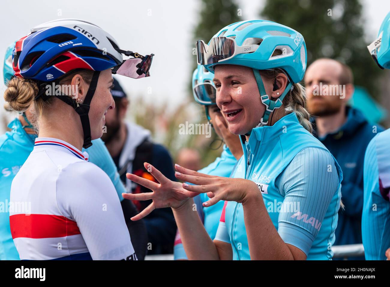 Anna Christian of team Drops Le Col Tempur prior to racing in the Women ...