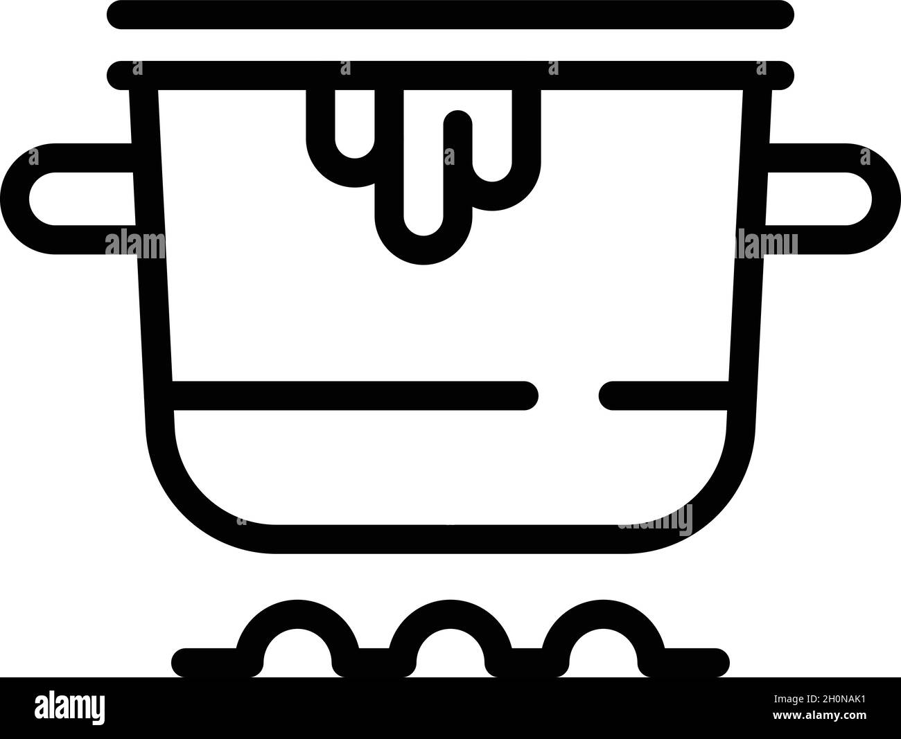 Boiling cream soup icon outline vector. Hot food. Homemade bowl Stock ...