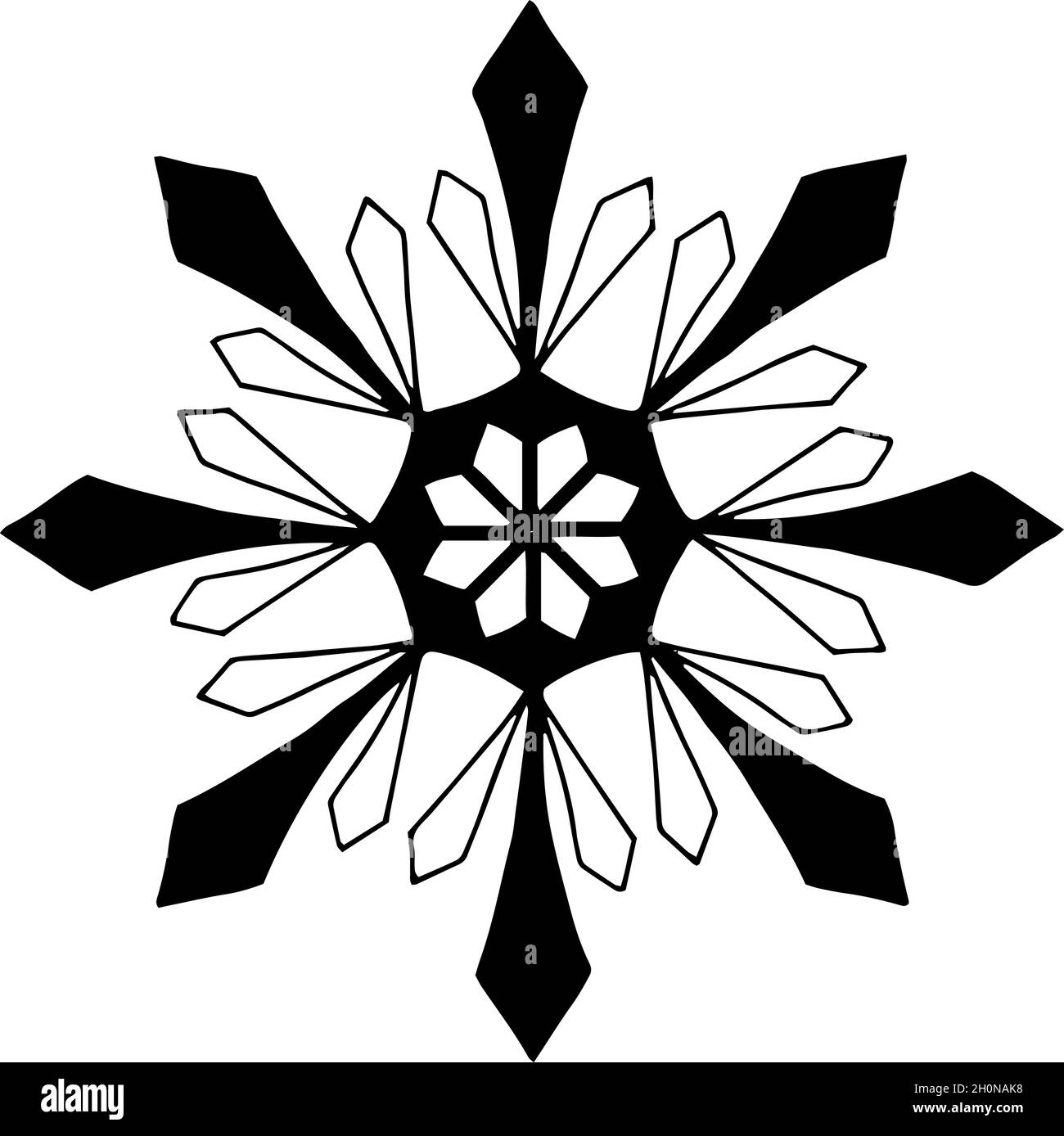 beautiful hand-drawn fantasy snowflake. clip art vector element Stock ...