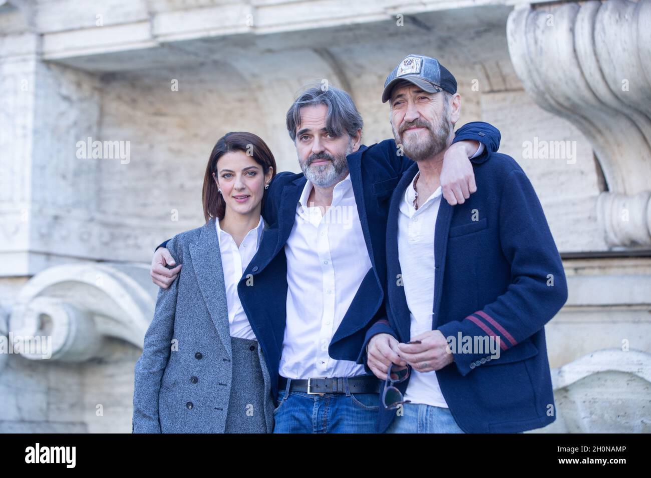 Barbara Ronchi, Edoardo Falcone and Marco Giallini attend the photocall ...
