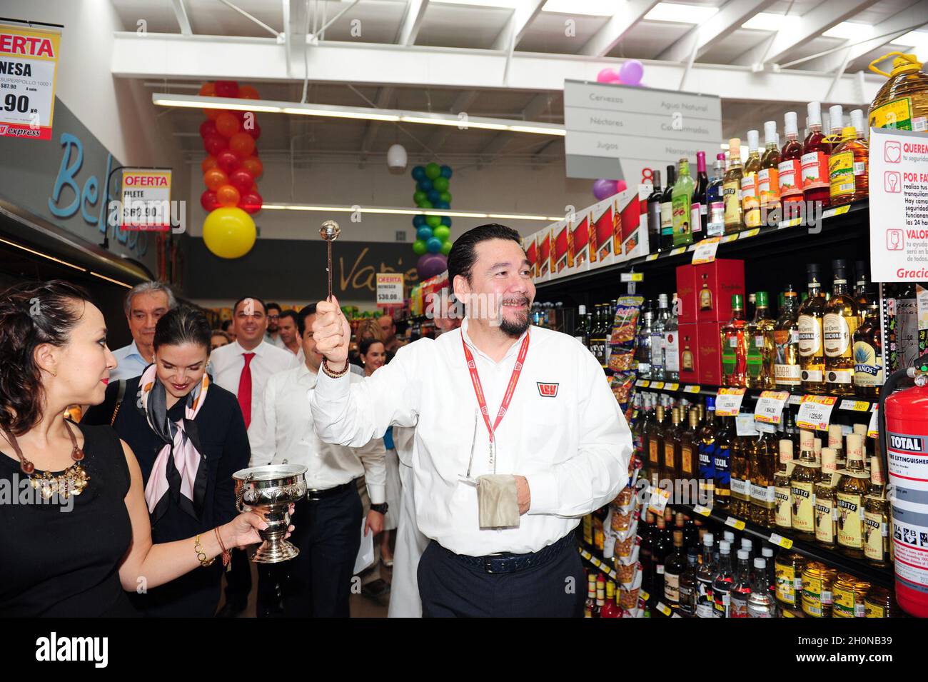 Businessman owner of Ley house at the inauguration of super Ley Expres ...