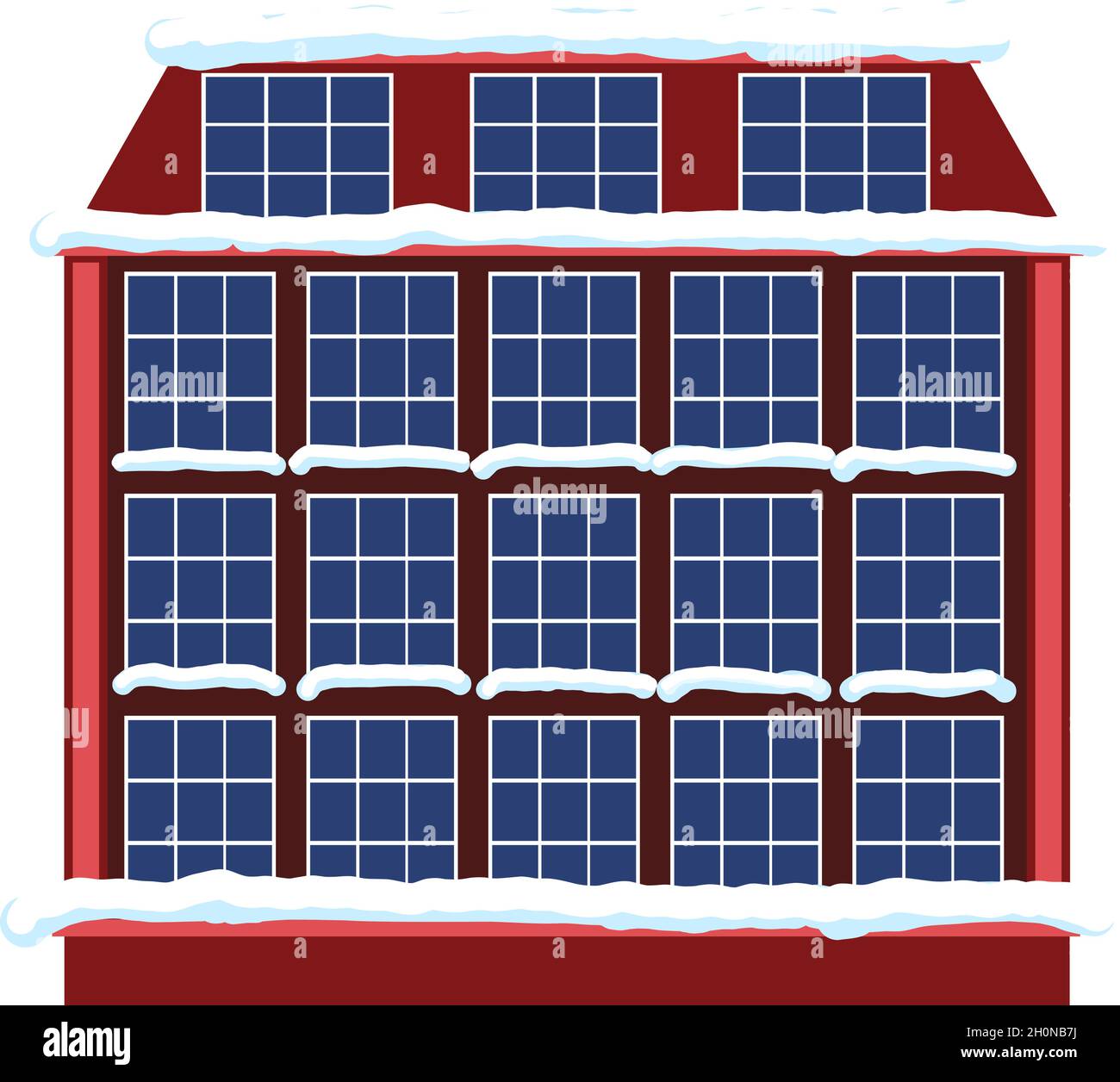 building covered with snow. Christmas snowfall in the city. clip art ...