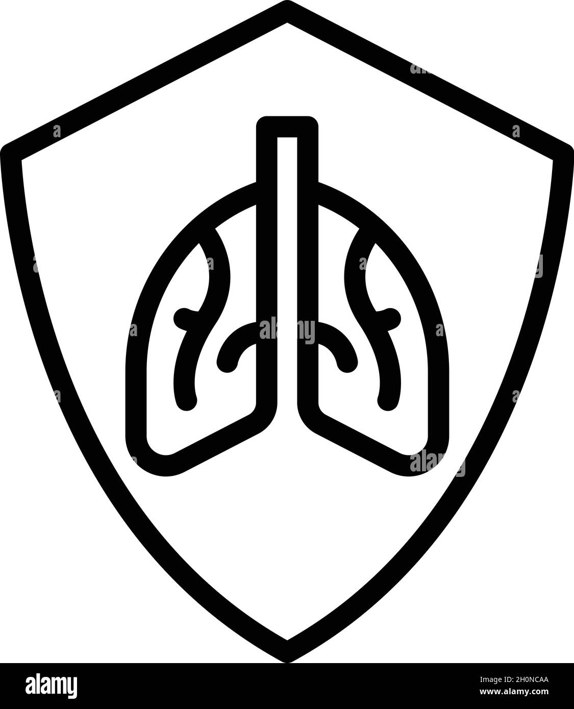 Protected lungs icon outline vector. Patient xray. Chest health Stock ...