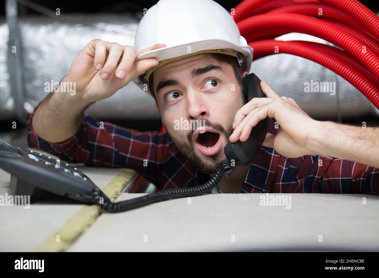 Repair phone line engineer hi-res stock photography and images - Alamy