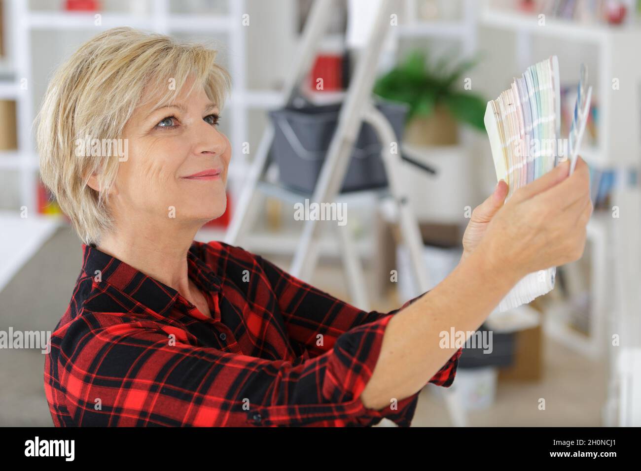 senior designer with color swatches Stock Photo - Alamy