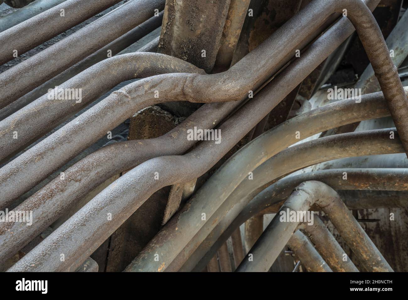 industrial pipework in an old factory Stock Photo - Alamy