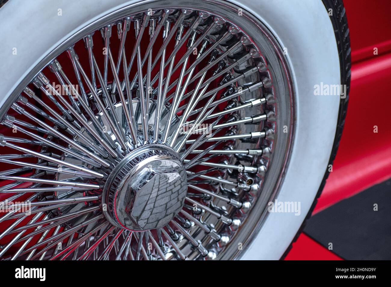 Detail of the vintage wheel of the car Stock Photo - Alamy