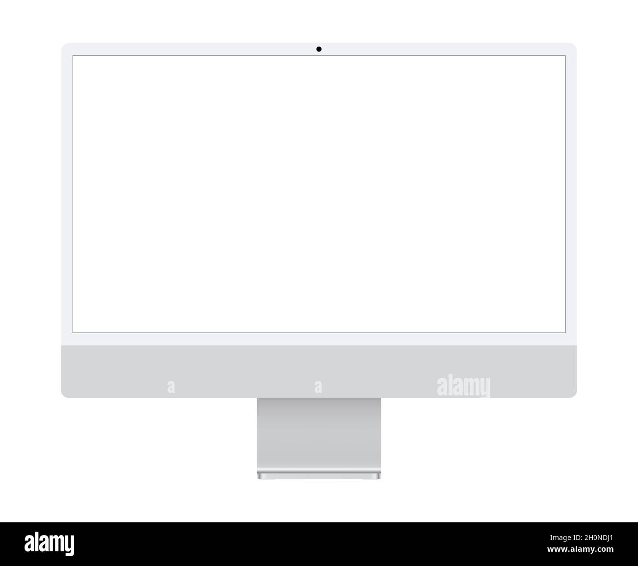 Modern new model imac computer monitor display, flat design vector ...