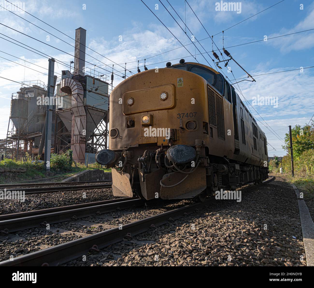 Class 37 British railways locomotive Stock Photo - Alamy