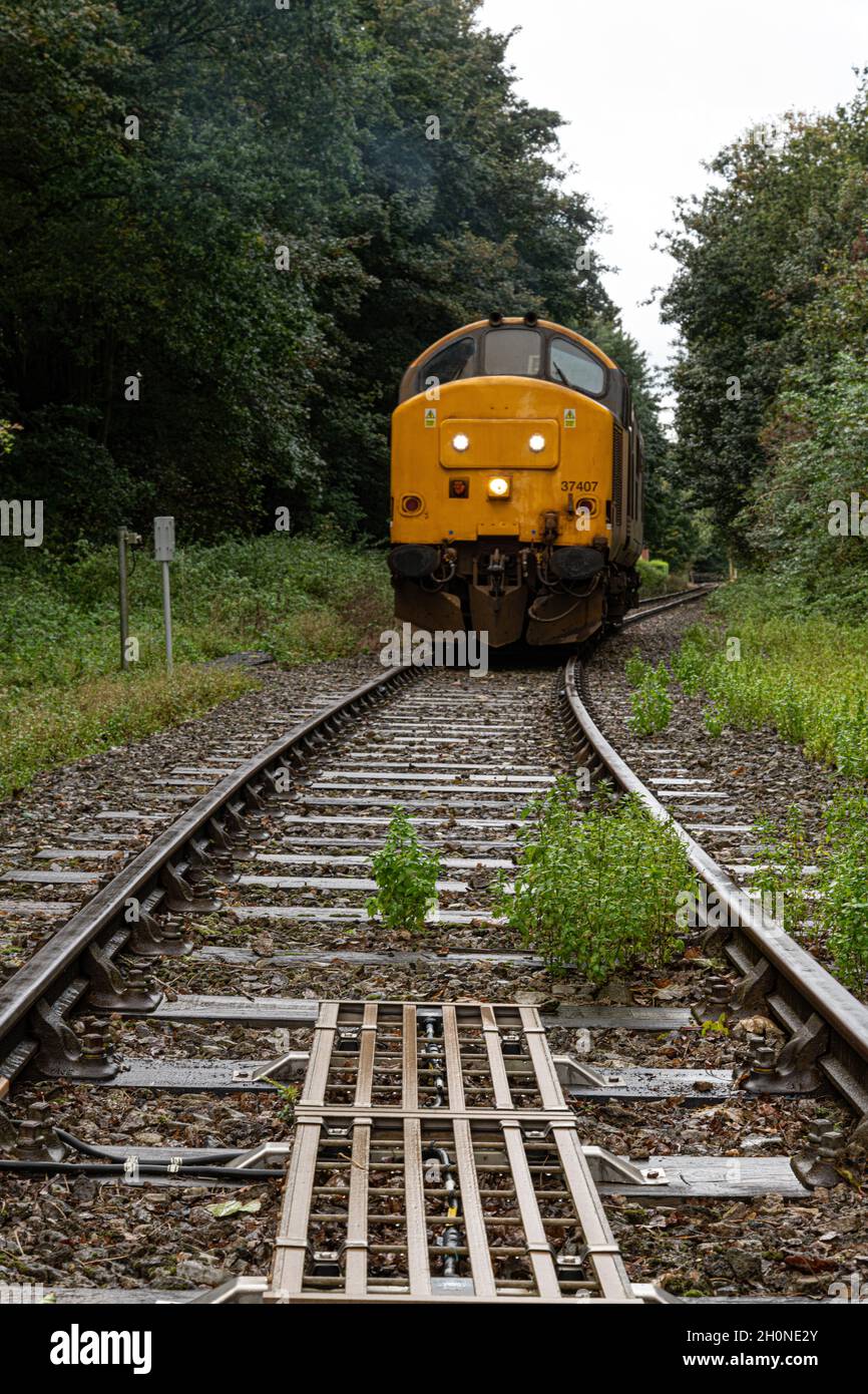 Class 37 British railways locomotive Stock Photo - Alamy
