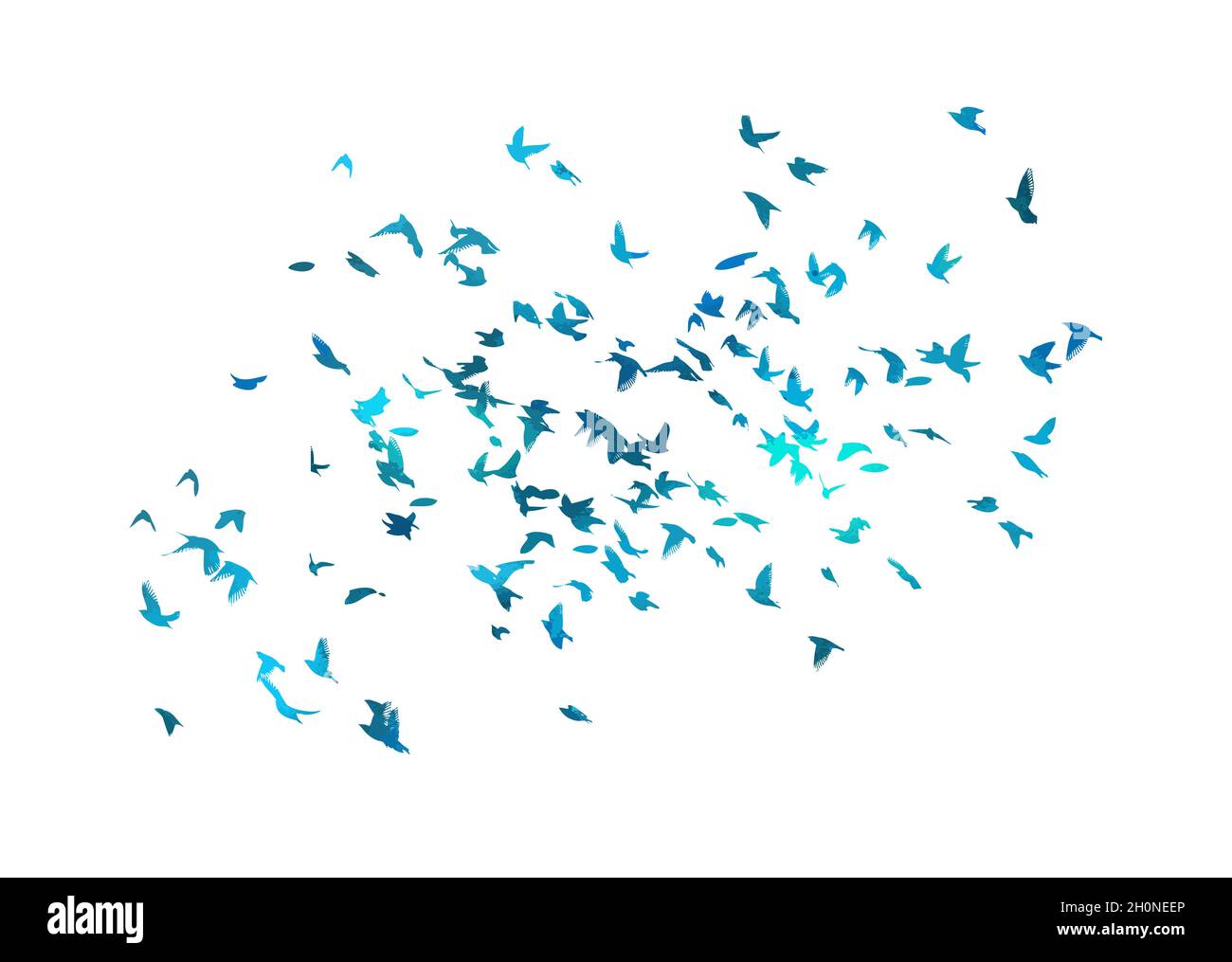 A flock of flying blue birds. Free birds. Vector illustration Stock ...