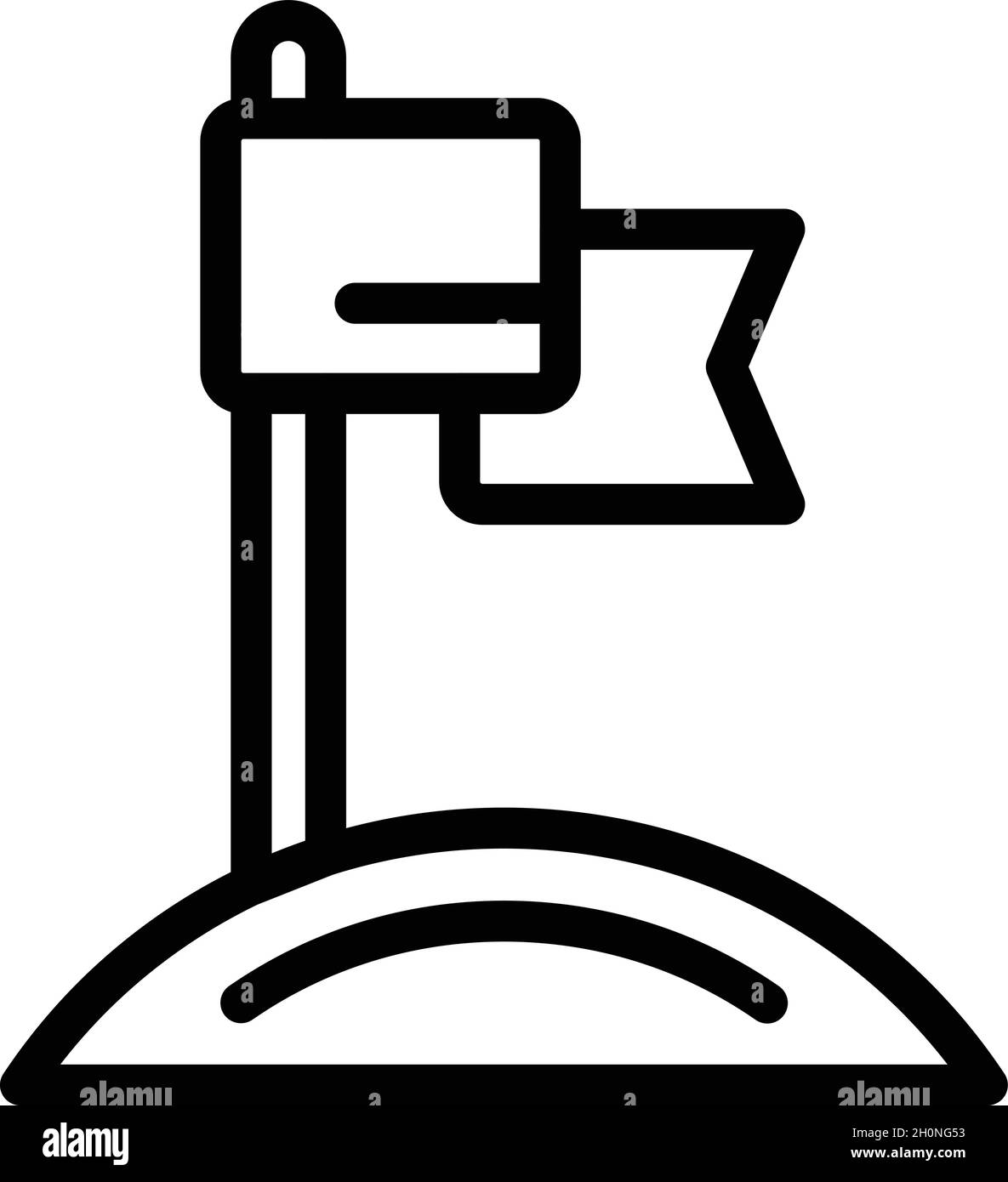 Business target flag icon outline vector. Corporate leadership ...