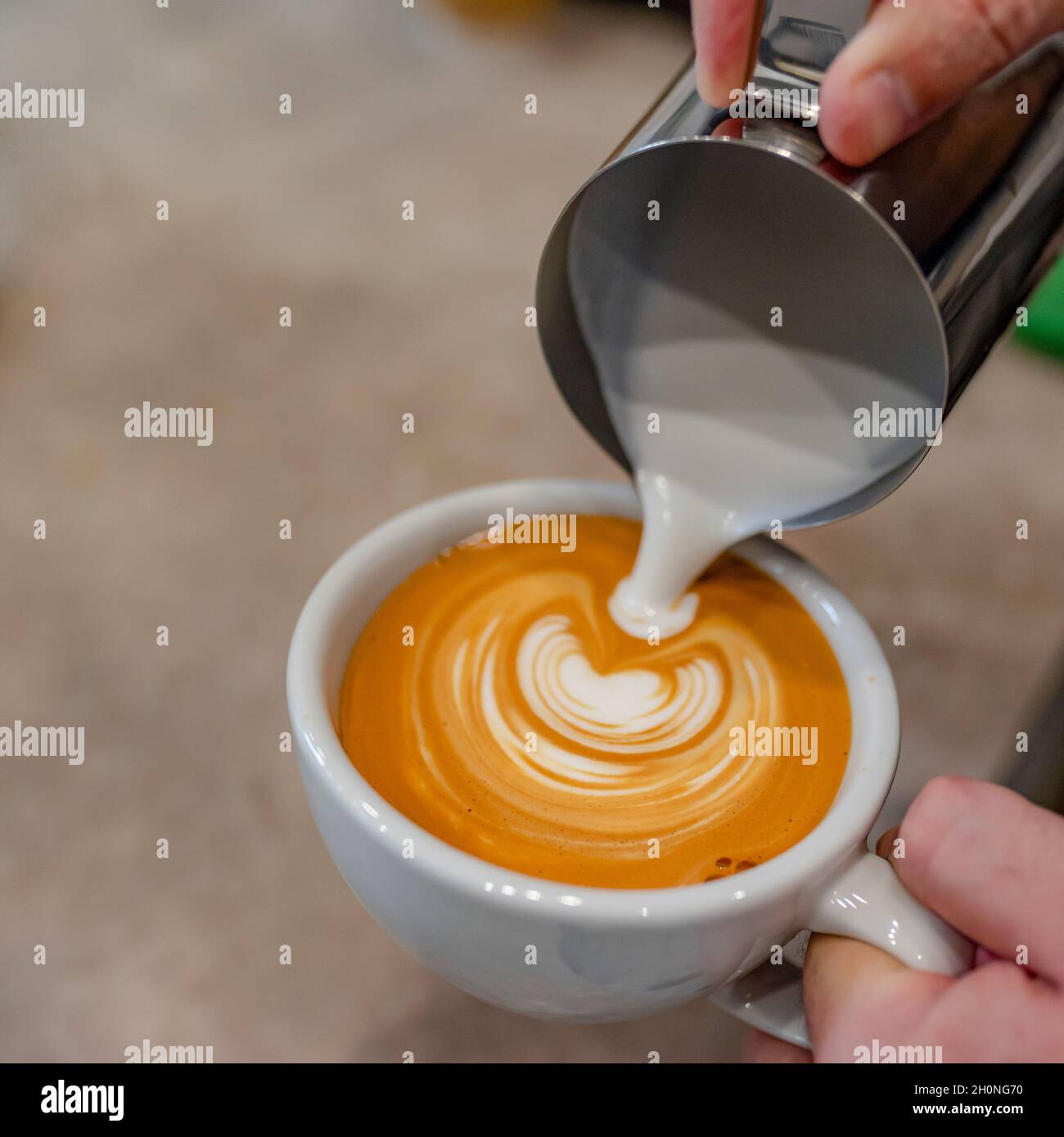 Making latte hi-res stock photography and images - Alamy