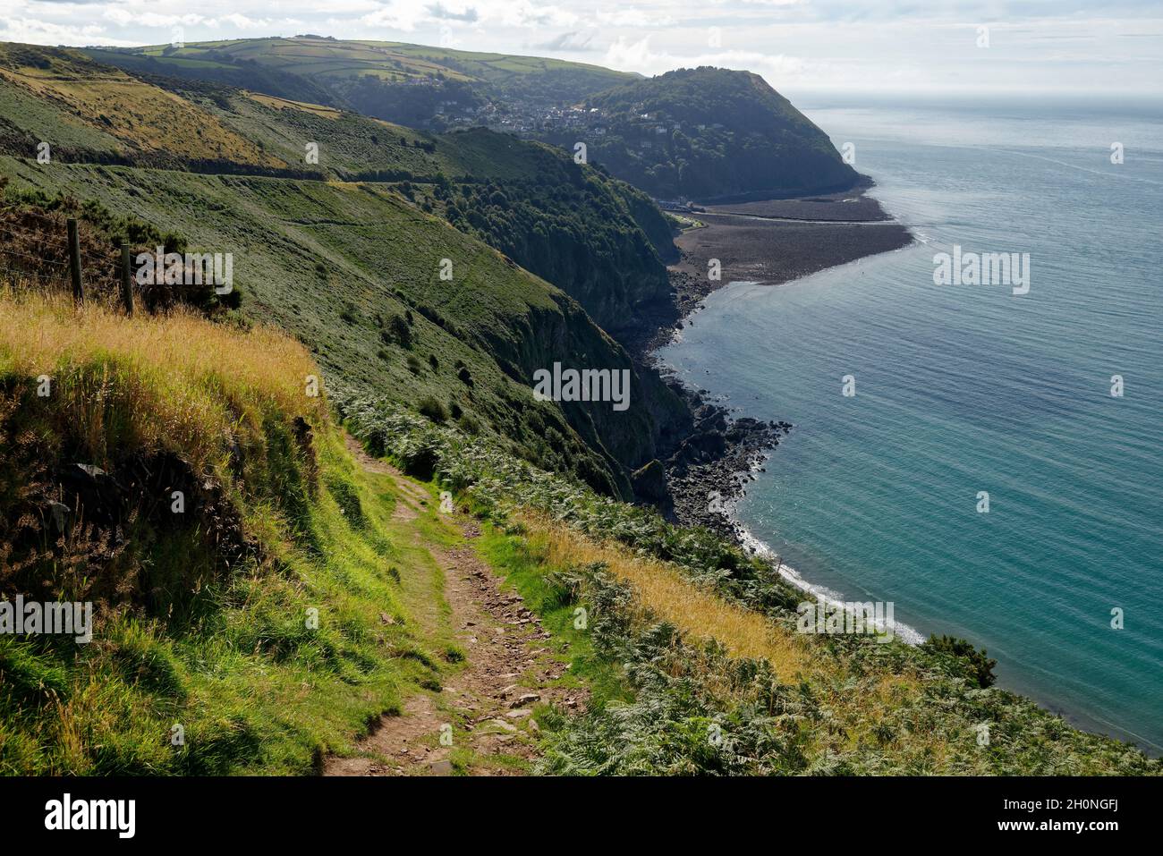 Lynmouth Bay & Hollerday Hill, North Devon, UK Viewed from Countisbury ...