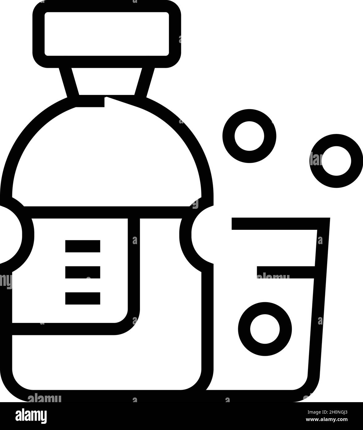 Medical syrup icon outline vector. Medicine bottle. Cough dose cup ...