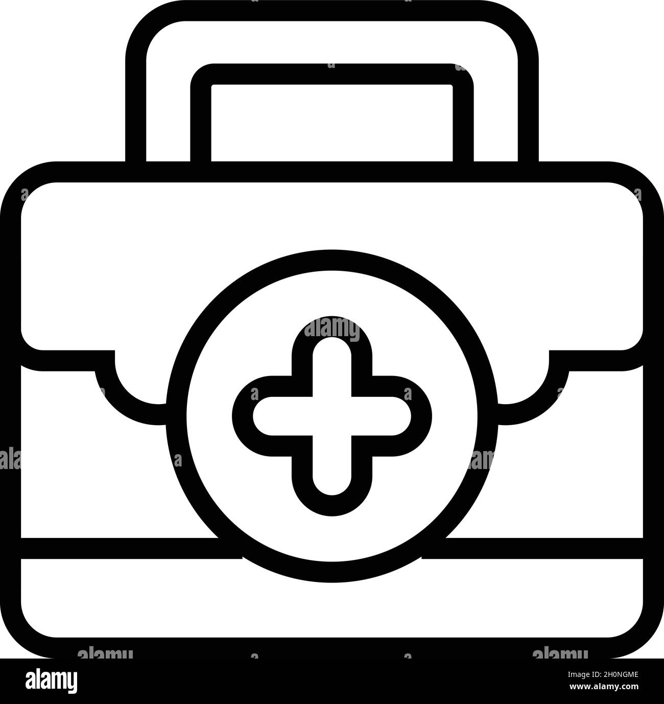 First aid kit icon outline vector. Emergency box. Health bag case Stock ...