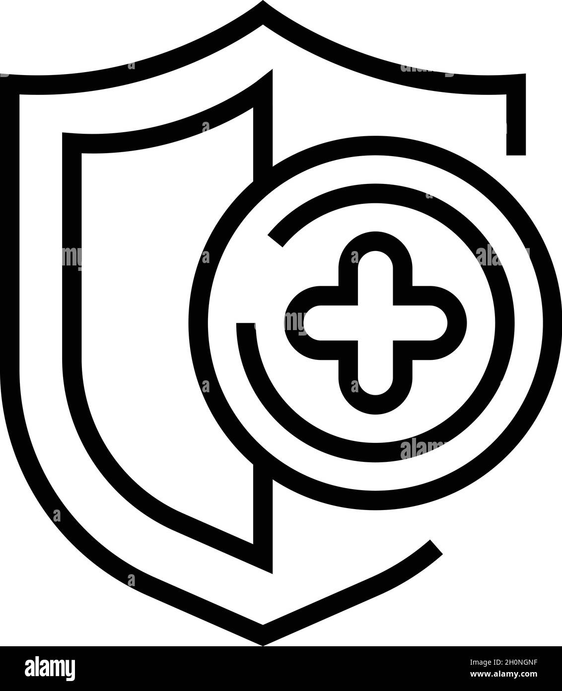 Medical health insurance icon outline vector. Health life. Care shield ...
