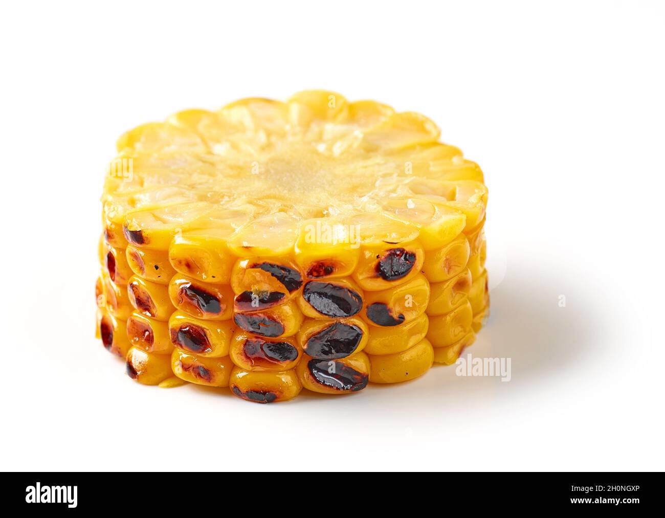 grilled sweet corn slice isolated on white background Stock Photo - Alamy