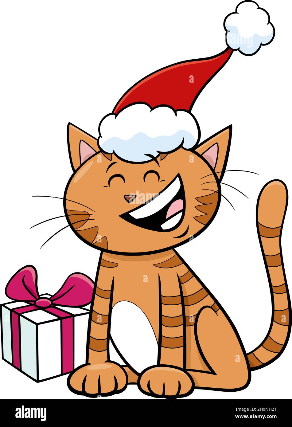 Cartoon cat kitten present Stock Vector Images - Alamy