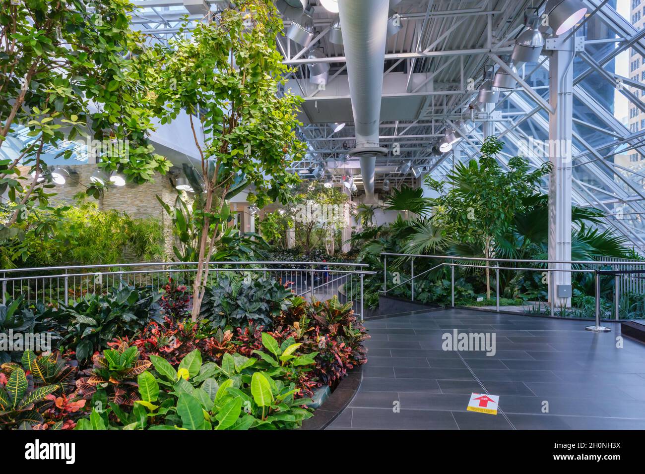Calgary, Alberta, Canada - 27 September 2021: Devonian Gardens inside The Core Shopping Centre ...