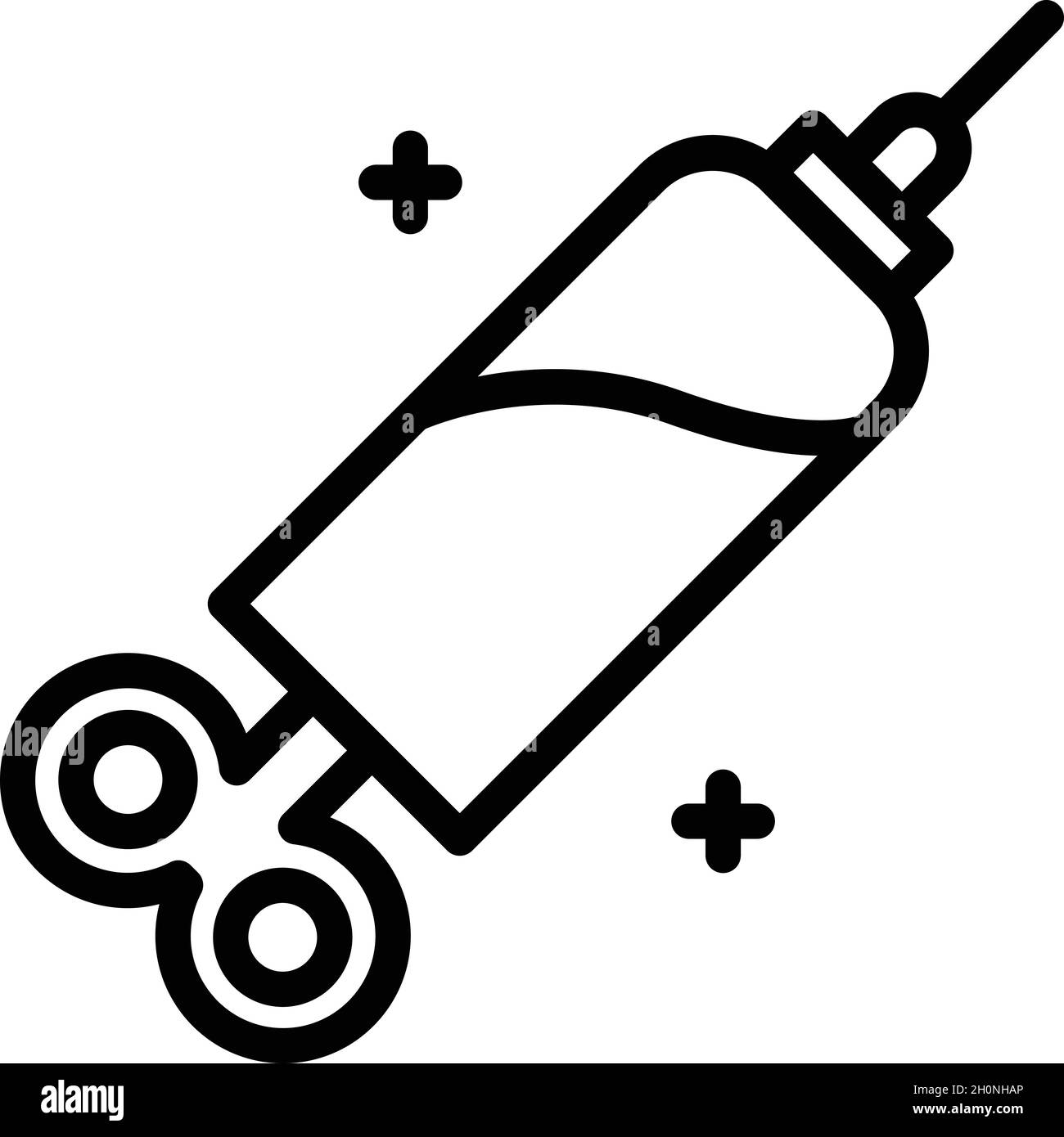 Big syringe ampule icon outline vector. Vial vaccine. Bottle injection ...