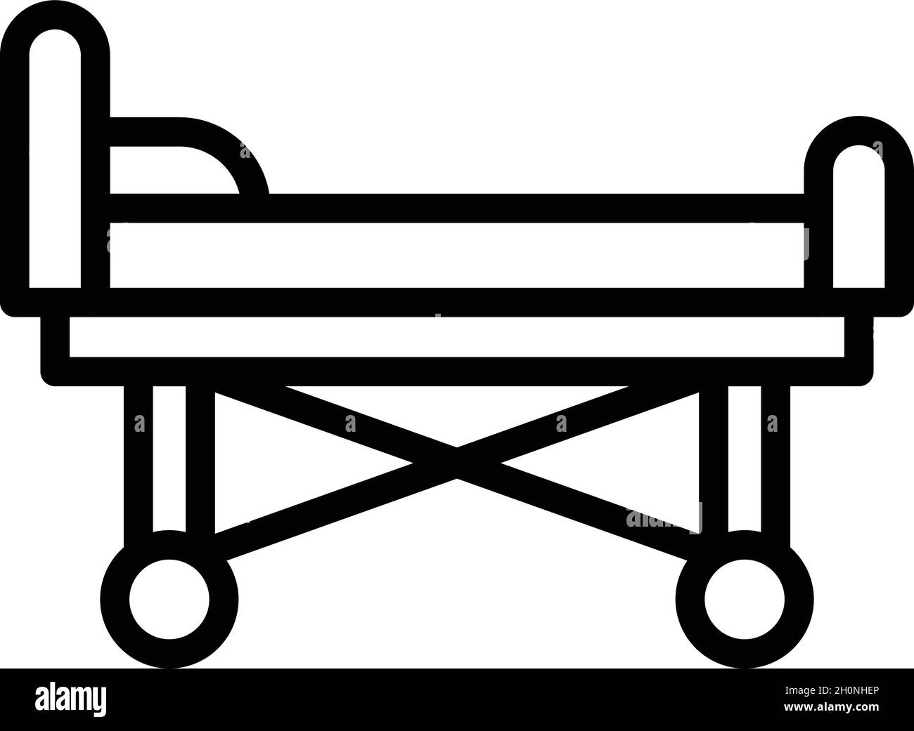 Hospital bed icon outline vector. Medical patient. Room clinic Stock ...