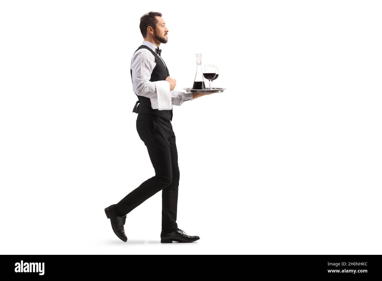 Waiter carrying silver tray hi-res stock photography and images - Alamy
