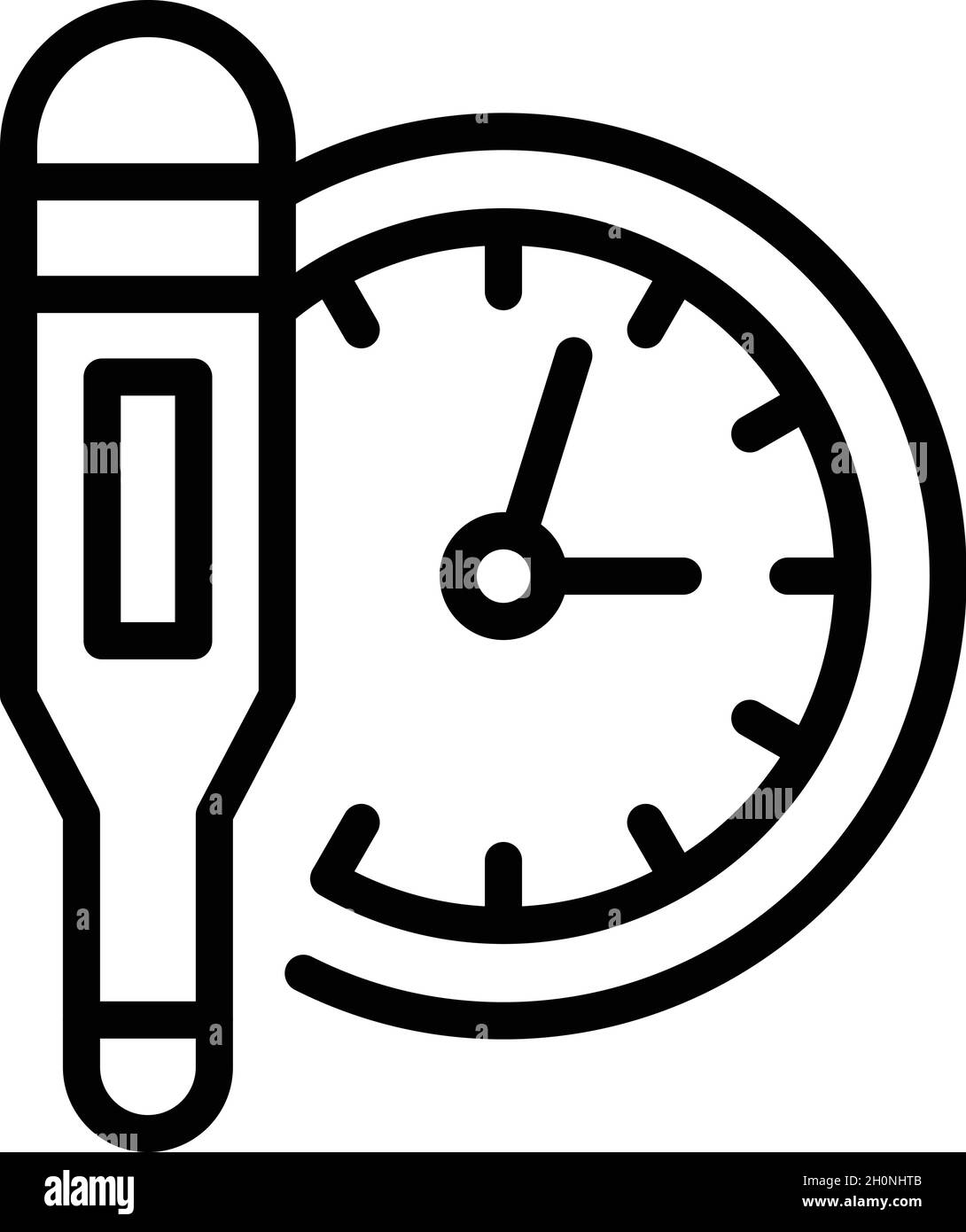 Time digital medical thermometer icon outline vector. Fever temperature ...