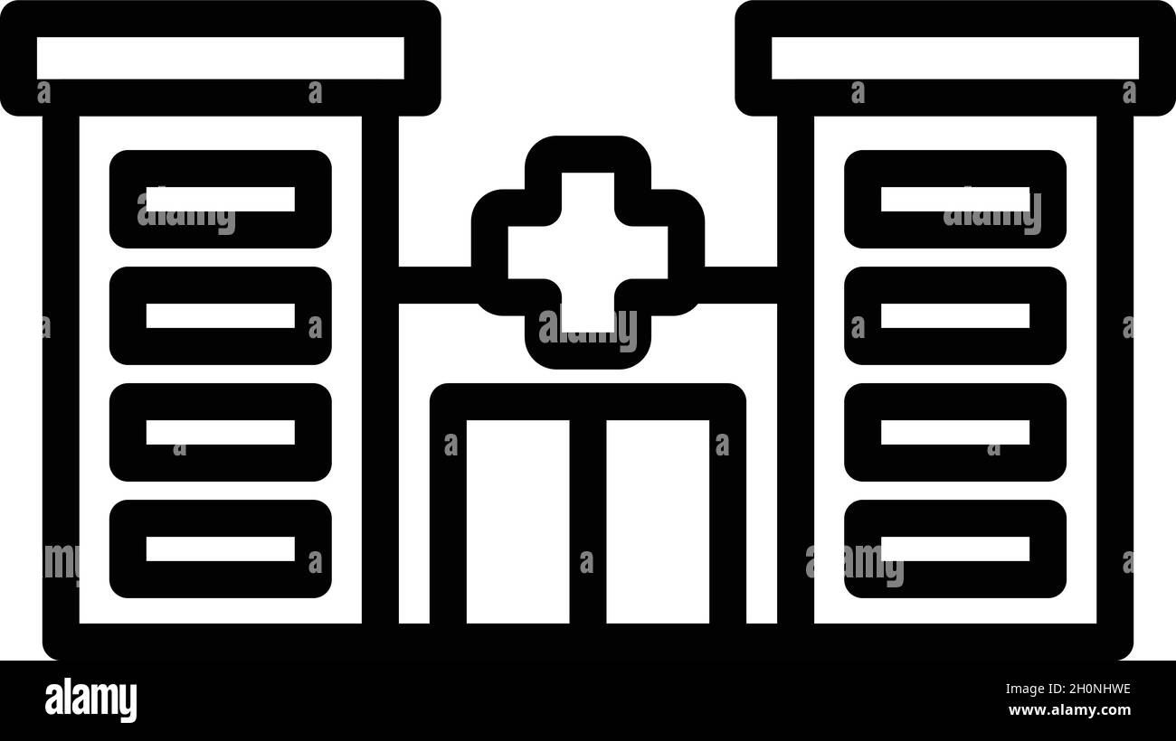 Medical hospital building icon outline vector. Medical clinic. City ...