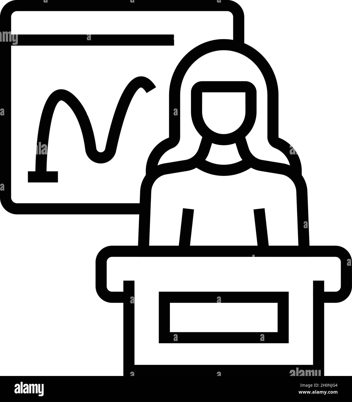 Business speaker icon outline vector. Seminar presentation. Lecture ...