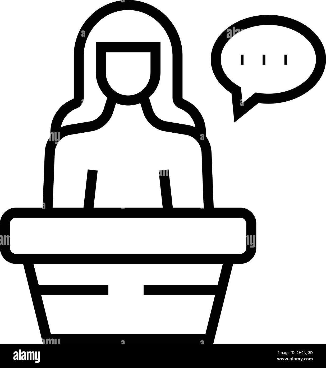 Conference speaker icon outline vector. Seminar presentation. Corporate ...