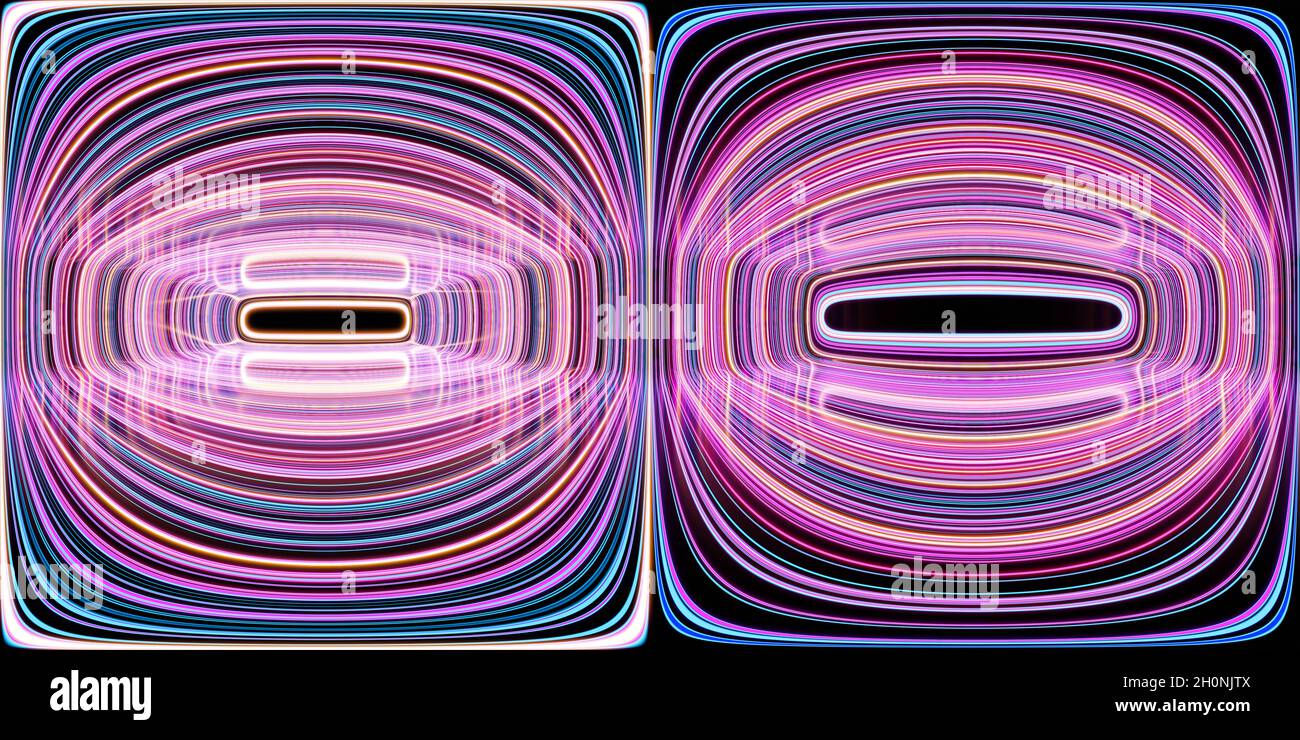 full 360 degree panorama environment map of neon blue and violet ...