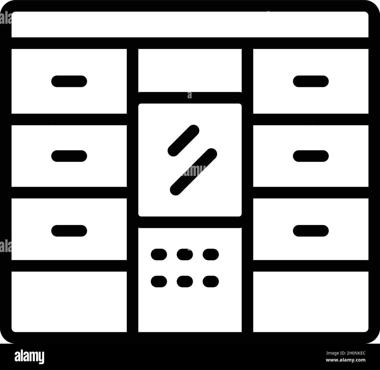 Parcel locker icon outline vector. Delivery service. Home order Stock ...