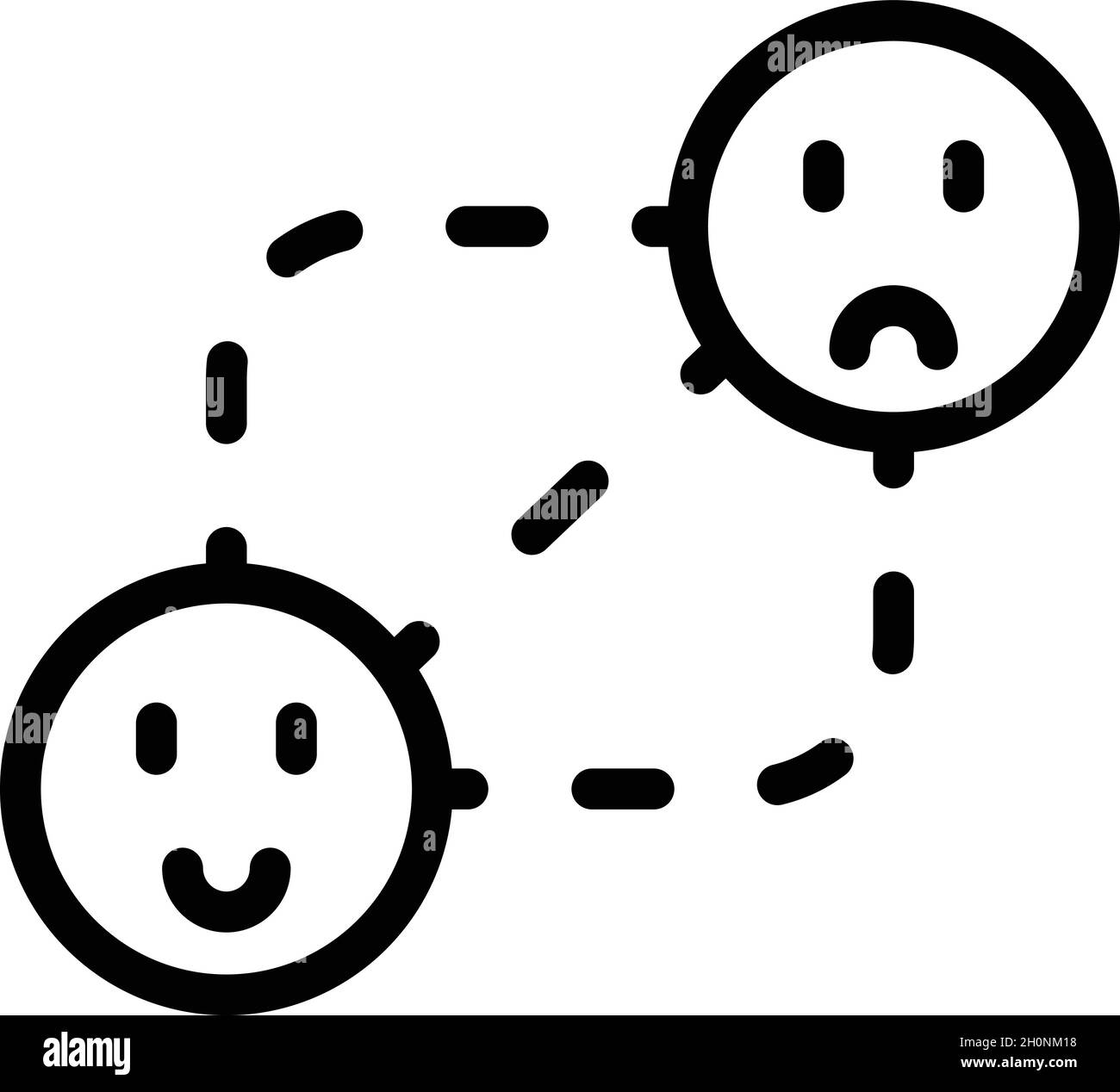 Feedback icon outline vector. Satisfaction emoji. Sad customer Stock ...