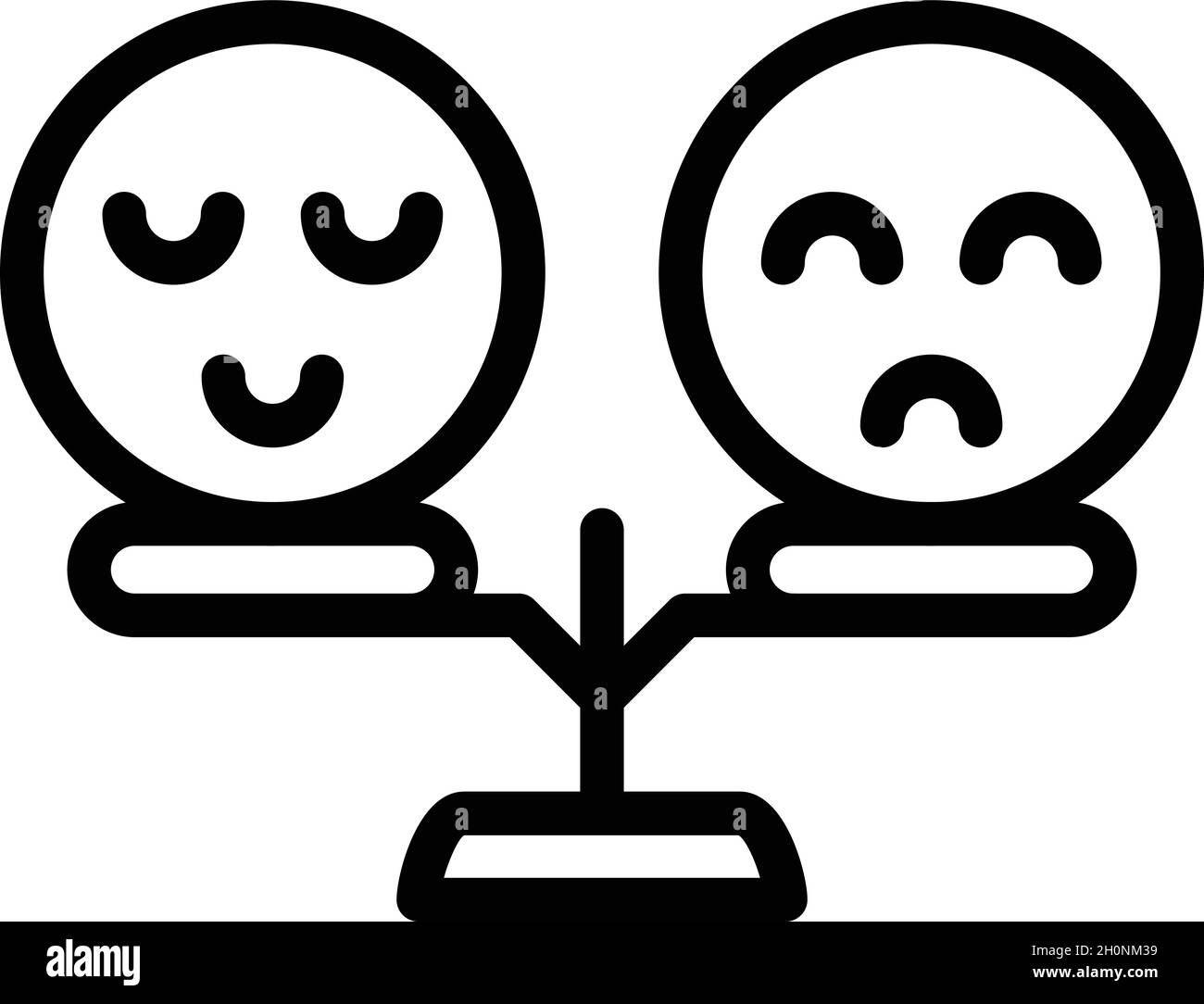 Satisfaction balance icon outline vector. Feedback emoji. Customer mood ...