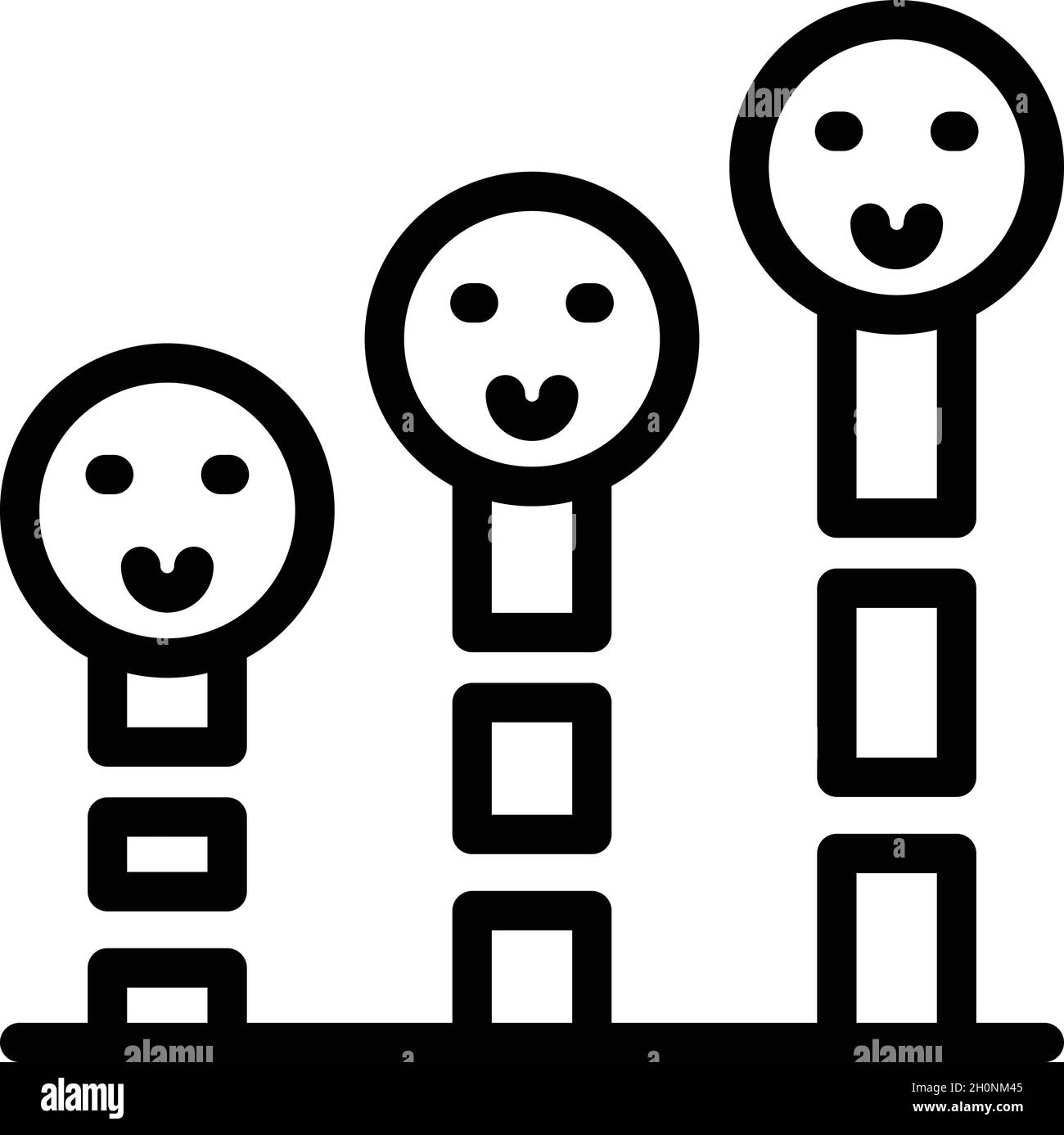 Satisfaction level chart icon outline vector. Feedback control. Emoji ...
