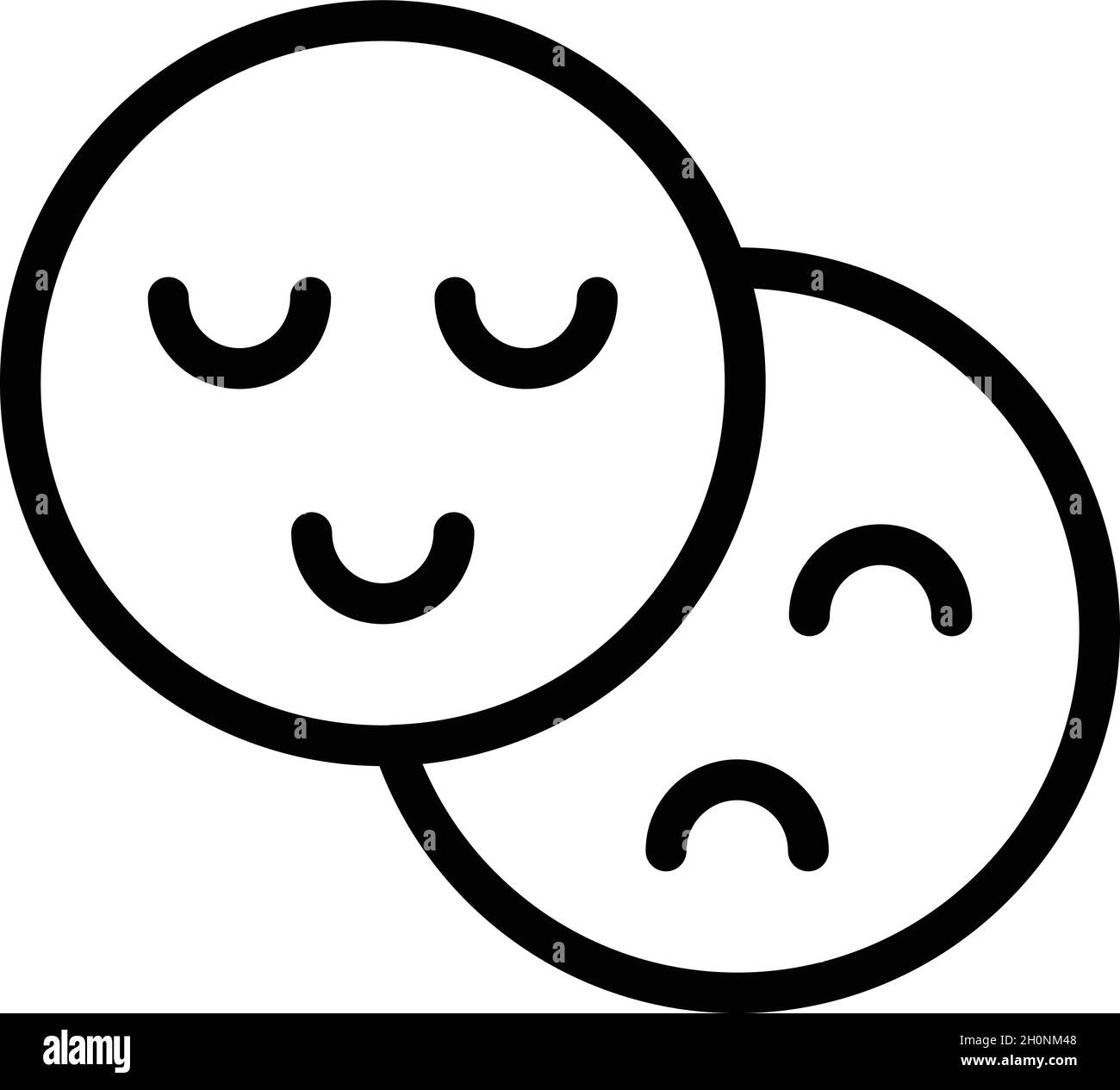 Customer emoji icon outline vector. Satisfaction level. Face mood Stock ...