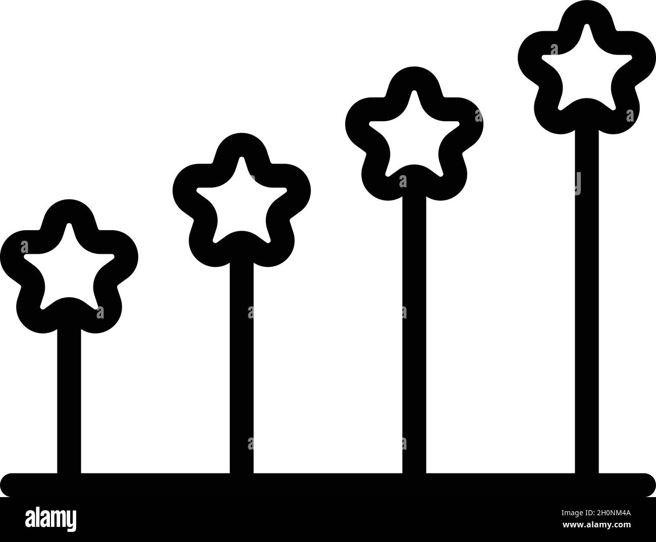 Star graph feedback icon outline vector. Satisfaction level. Customer ...