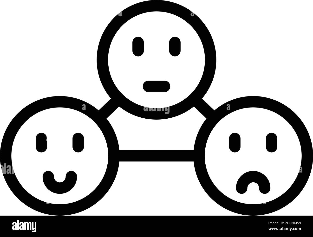 Feedback group icon outline vector. Sad emoji. Bad level Stock Vector ...