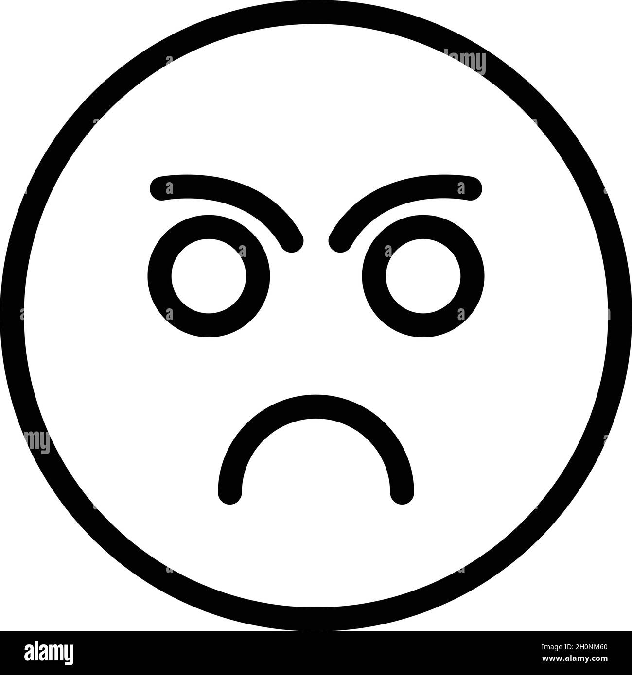 Sad face feedback icon outline vector. Smile level. Customer mood Stock ...