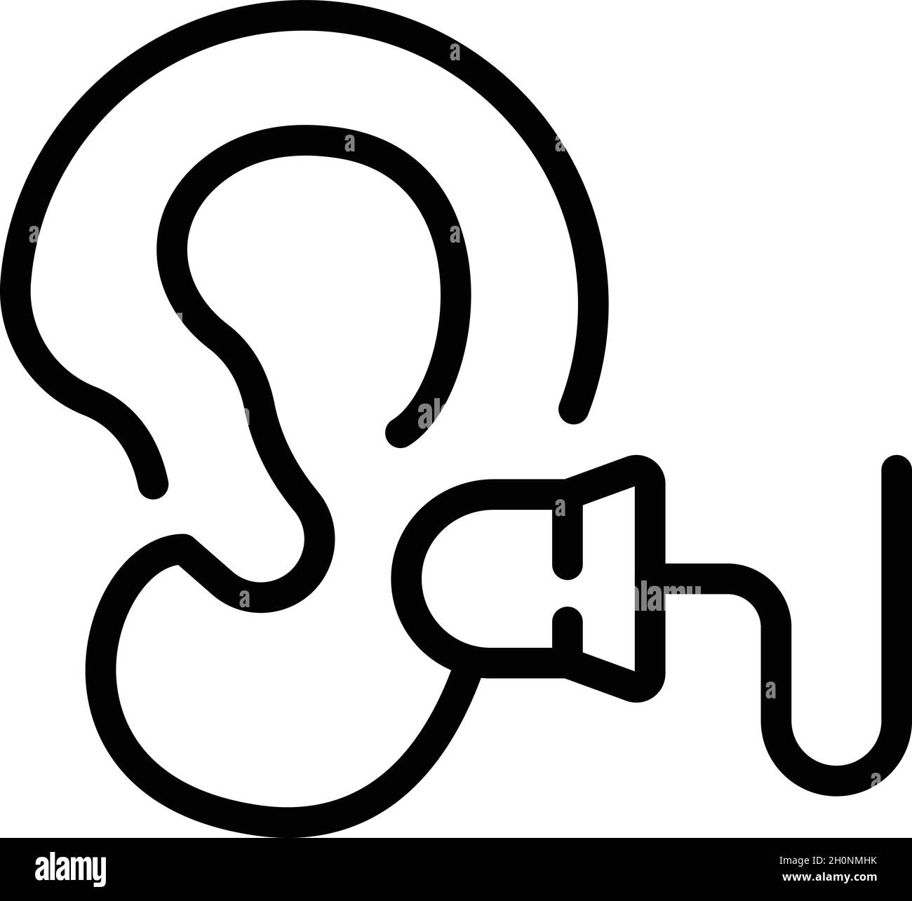 Hearing earplugs icon outline vector. Silent control. Noise auditory ...