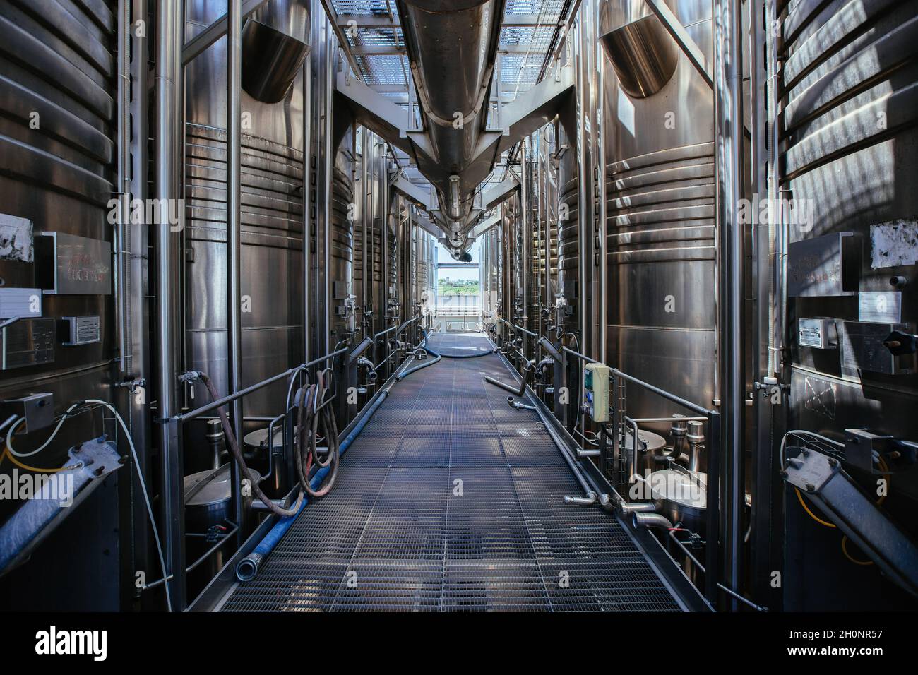 Large tanks for fermentation in the modern winery Stock Photo - Alamy