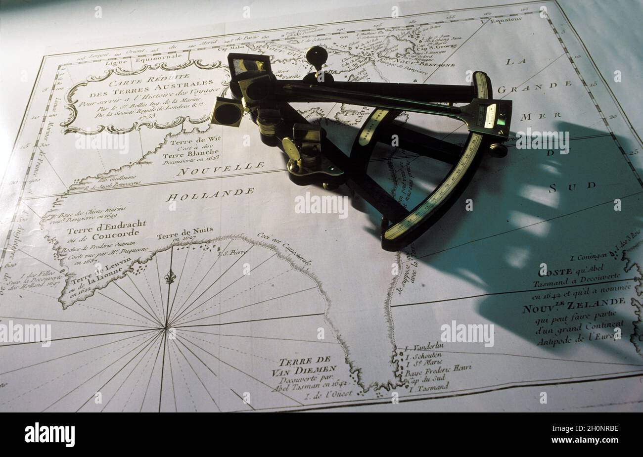 Historical Old map of Australia with sexton, dated 1756 Stock Photo - Alamy