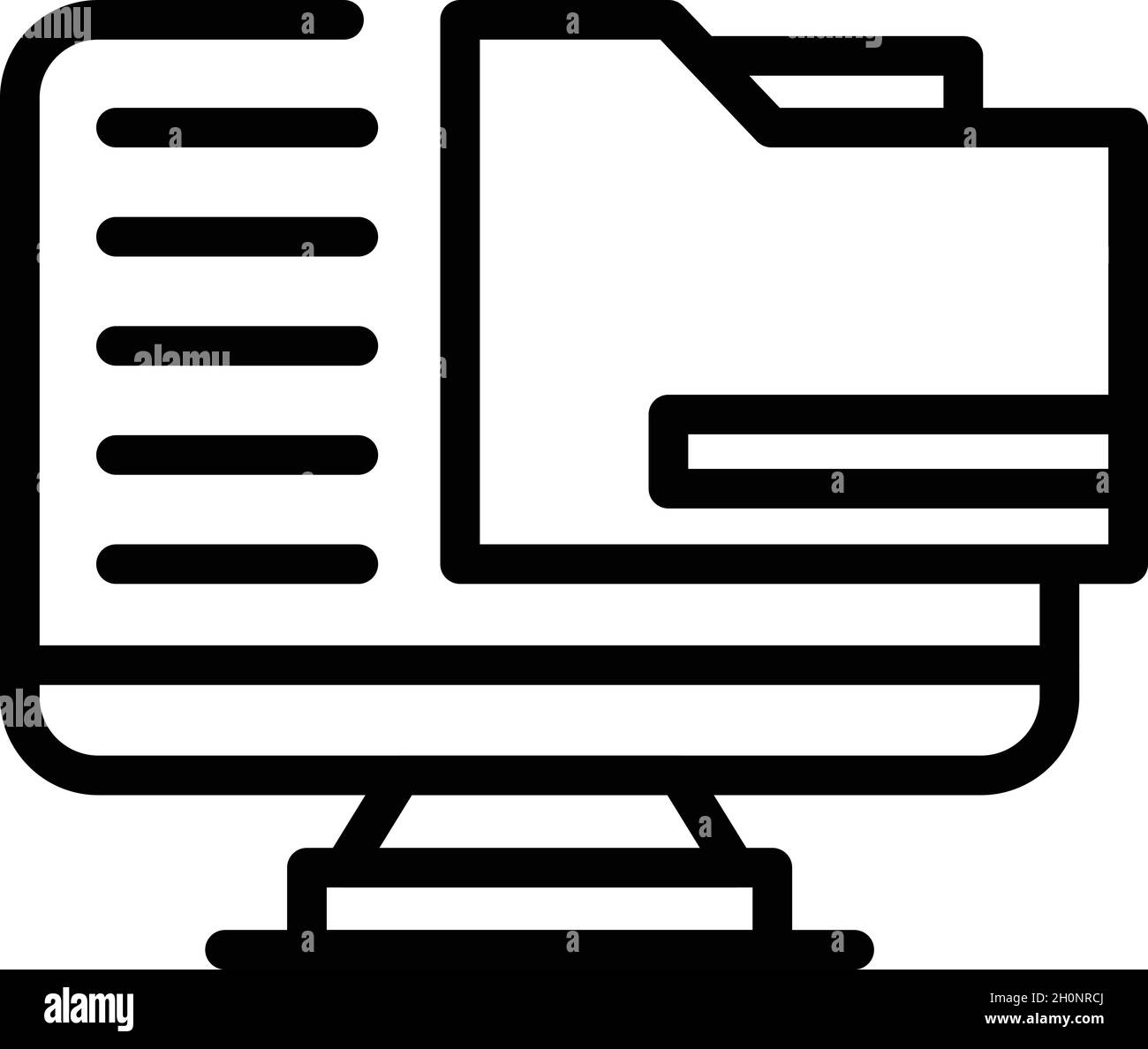 Computer folder icon outline vector. Cms development. Web design Stock Vector Image & Art - Alamy