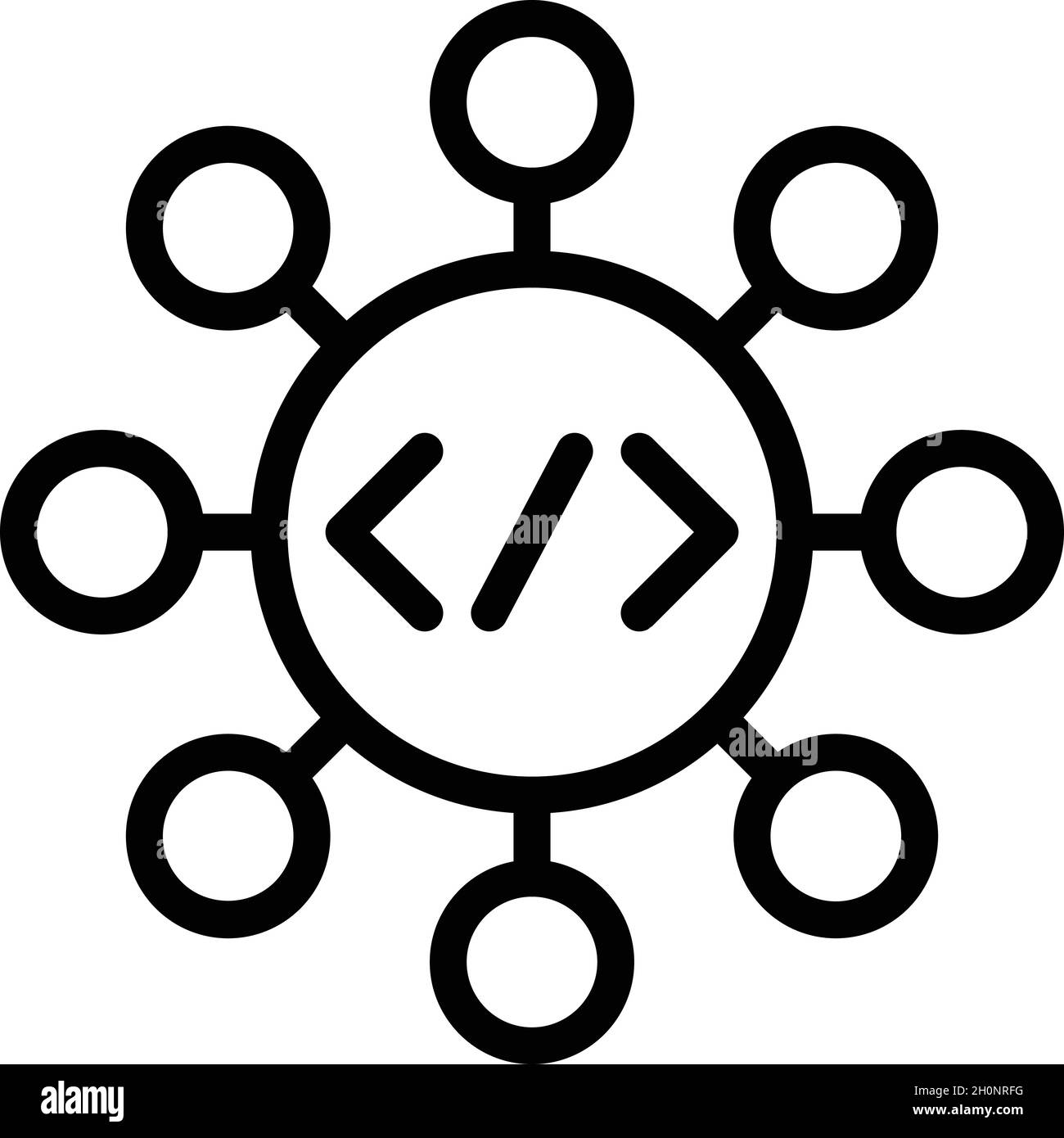 Code web scheme icon outline vector. Cms website. Design html Stock ...