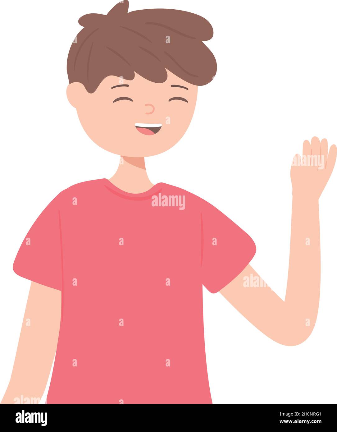 boy waving hand Stock Vector Image & Art - Alamy