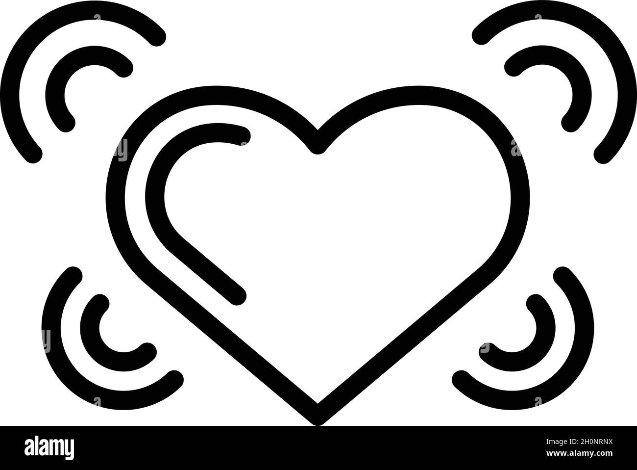 Heart stress icon outline vector. Panic attack. Anger fear Stock Vector ...